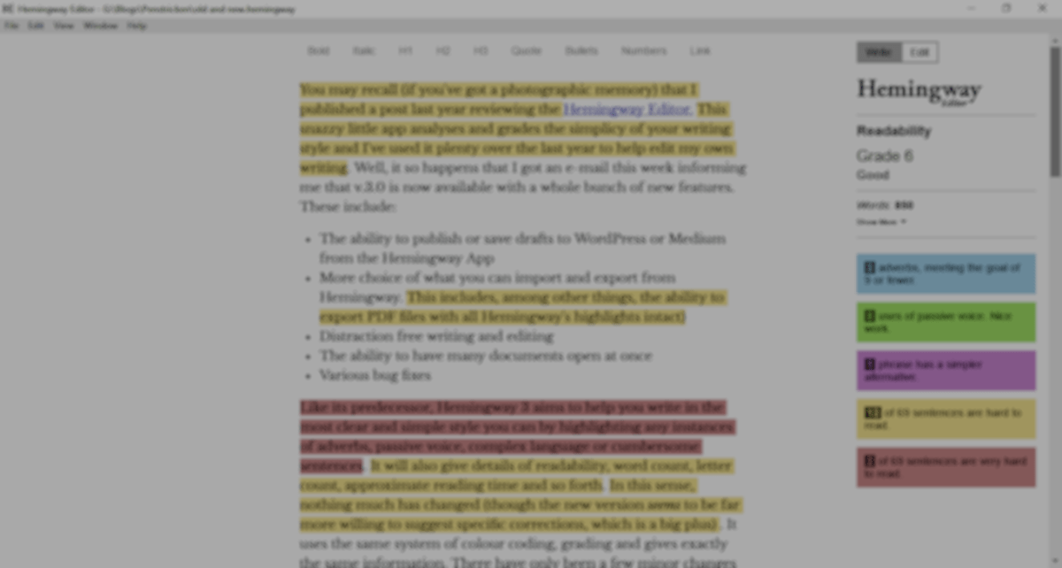 A Quick Review of Hemingway Editor v.3.0 – PENSTRICKEN