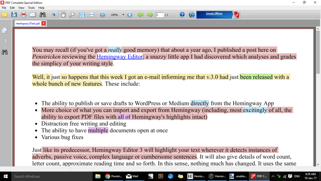 A Quick Review of Hemingway Editor v.3.0 – PENSTRICKEN